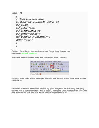 Cara membuat simulasi lcd running text dengan menggunakan proteus | DOCX