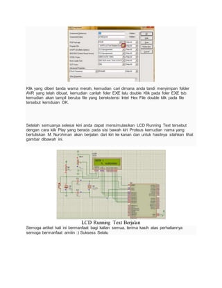 Cara membuat simulasi lcd running text dengan menggunakan proteus | DOCX
