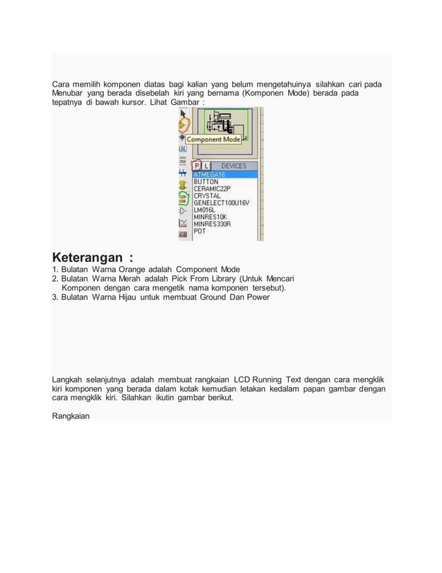 Cara membuat simulasi lcd running text dengan menggunakan proteus | DOCX