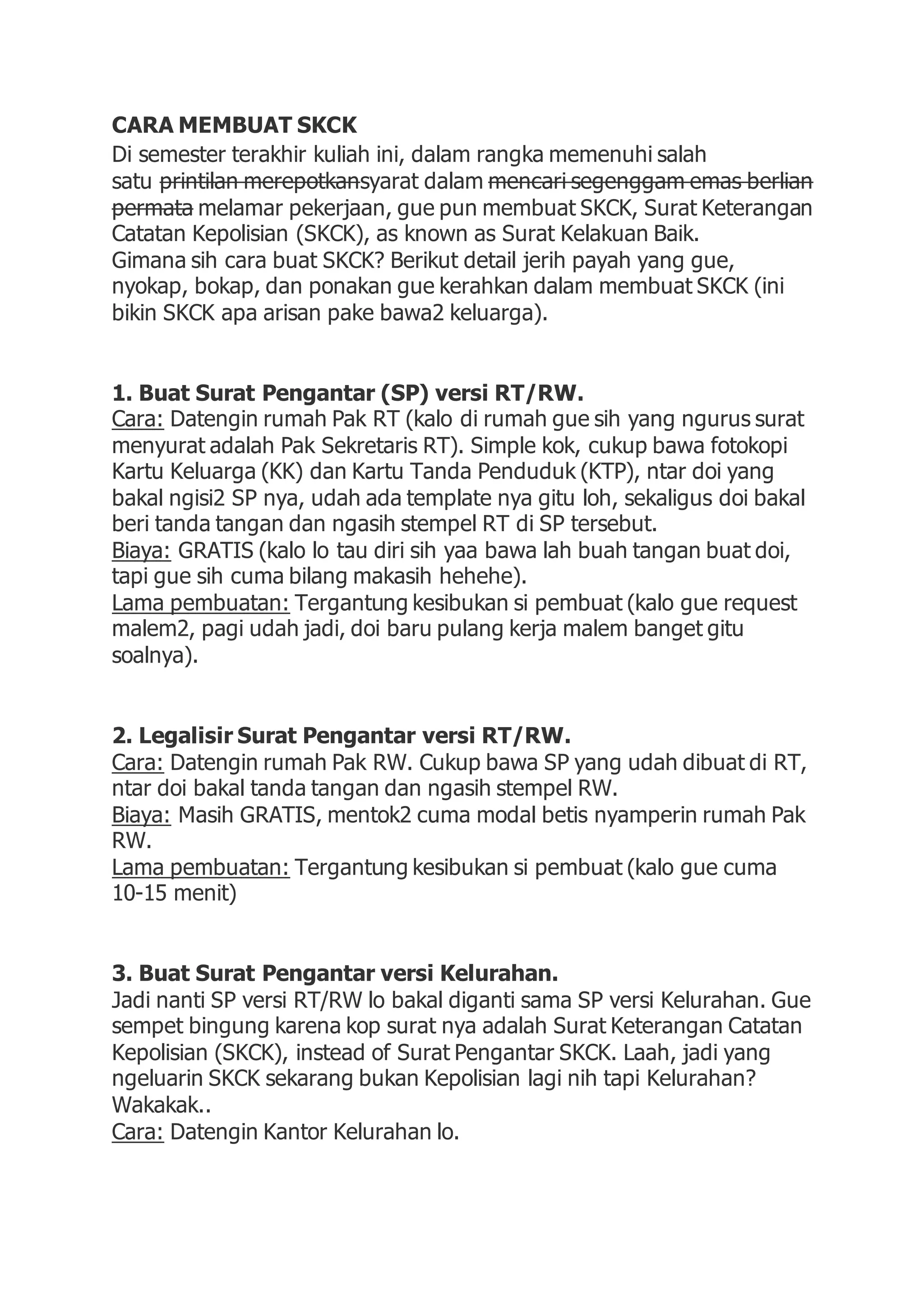 Cara membuat SKCK | DOCX