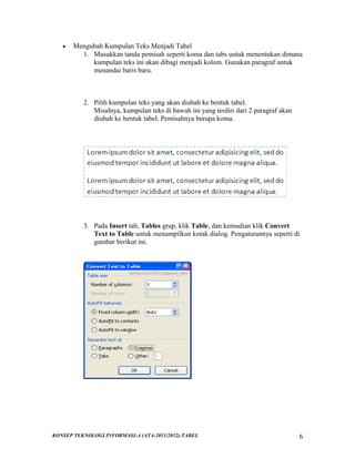 Cara membuat tabel di word 2007 | DOC