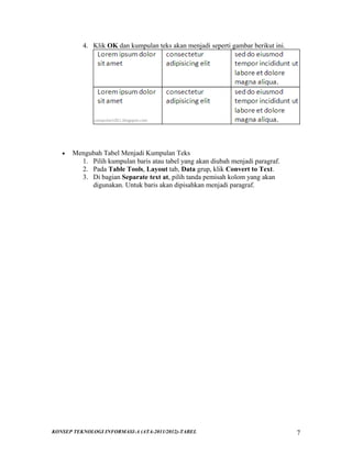 Cara membuat tabel di word 2007 | DOC