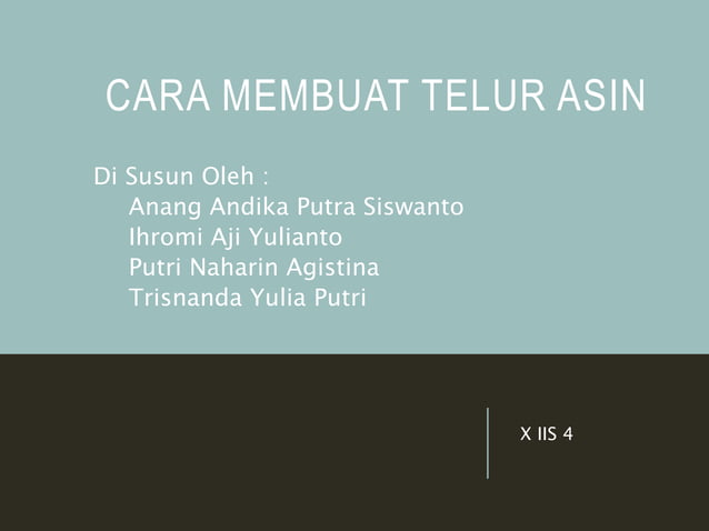 Cara membuat telur asin | PPTX