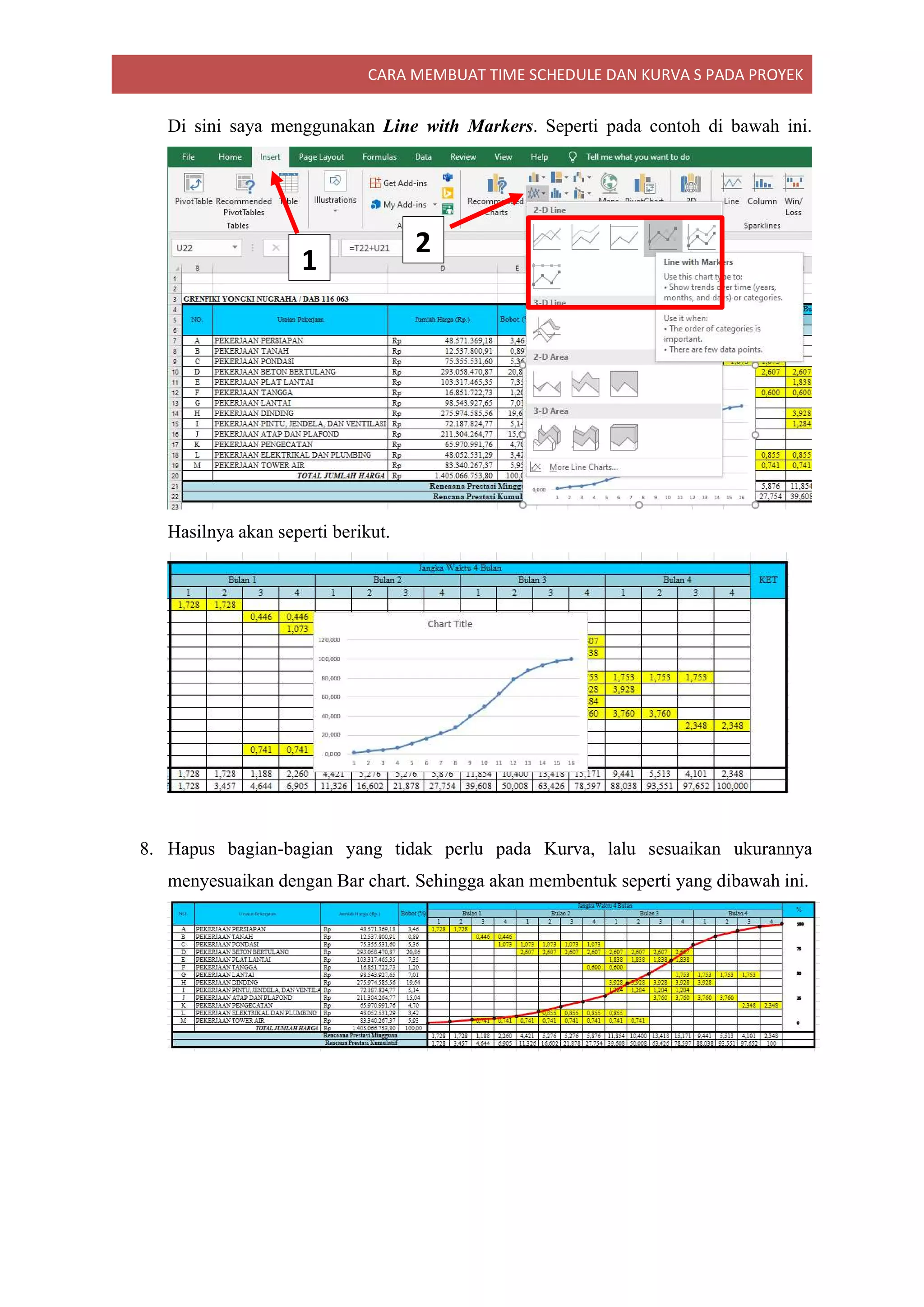 Cara membuat time schedule dan kurva s | PDF