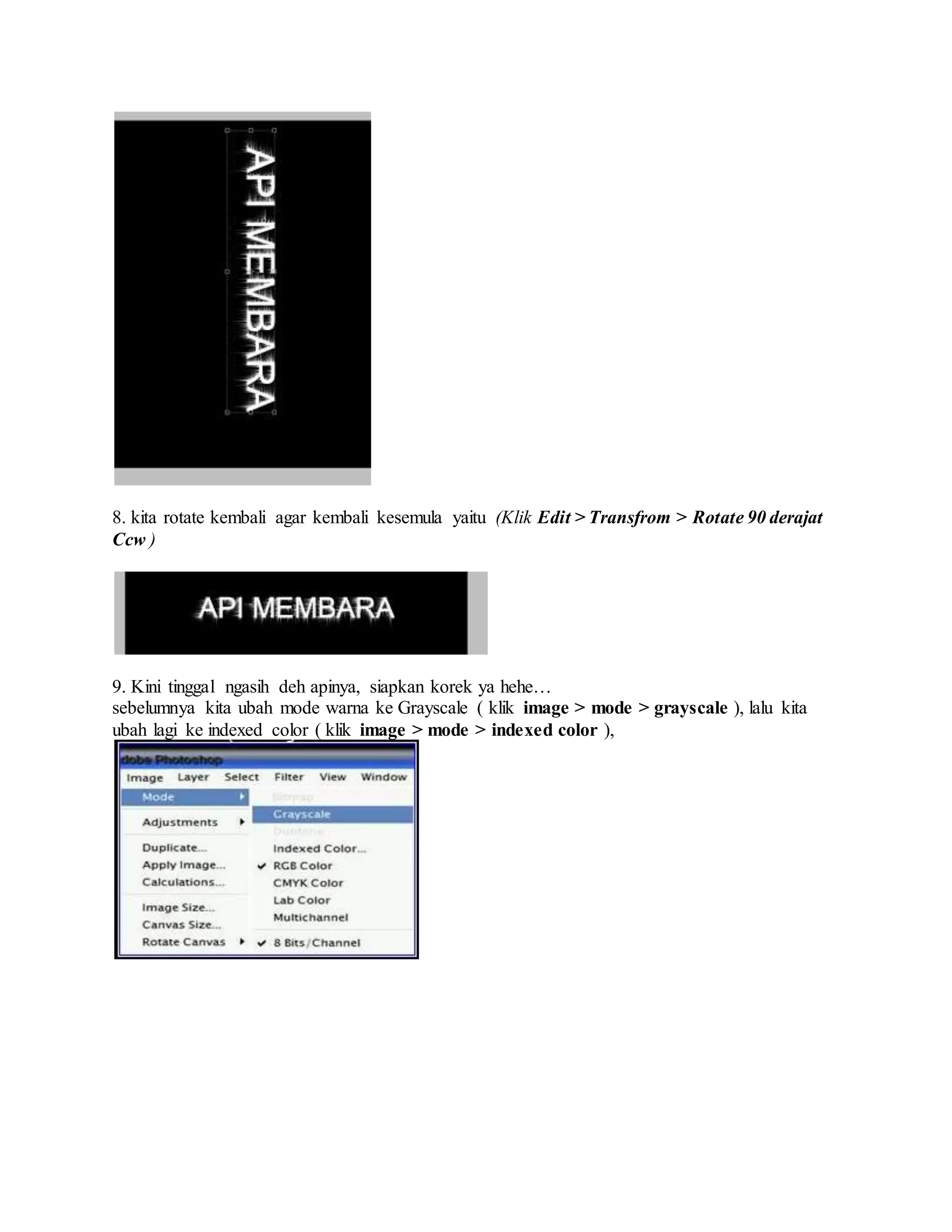 Cara membuat tulisan api | DOCX