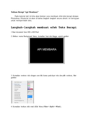 Cara membuat tulisan api | PDF