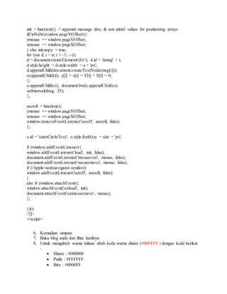 Cara membuat tulisan mengikuti kursor di blog | DOCX | Web Design and HTML | Internet