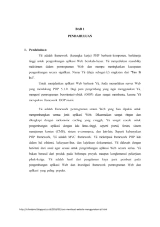 Cara membuat web mengunakan yii | PDF