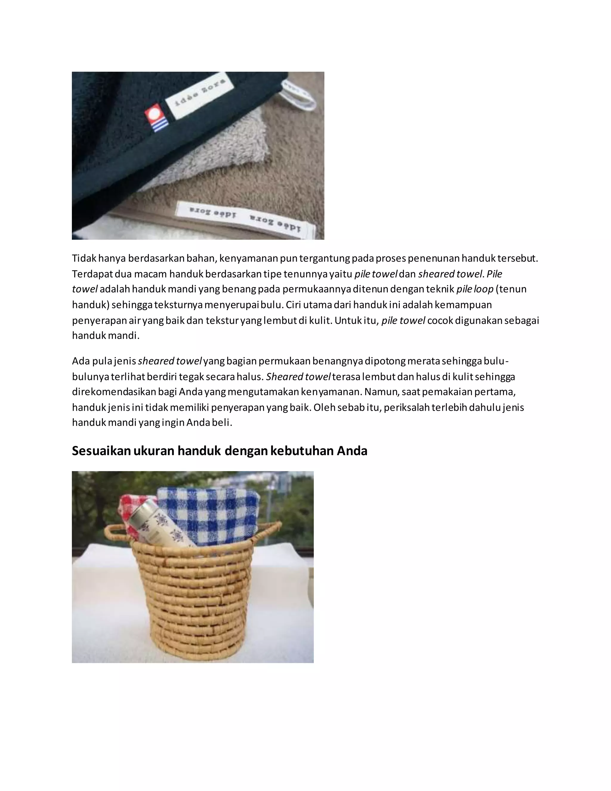 Cara memilih handuk mandi | PDF
