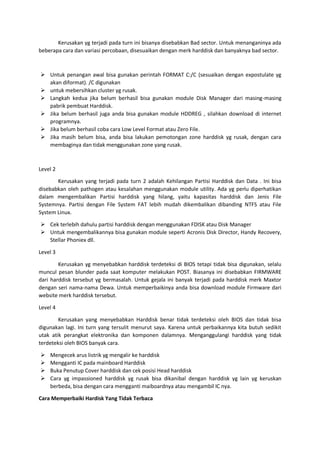 Cara memperbaiki hardisk yang tidak terbaca | PDF