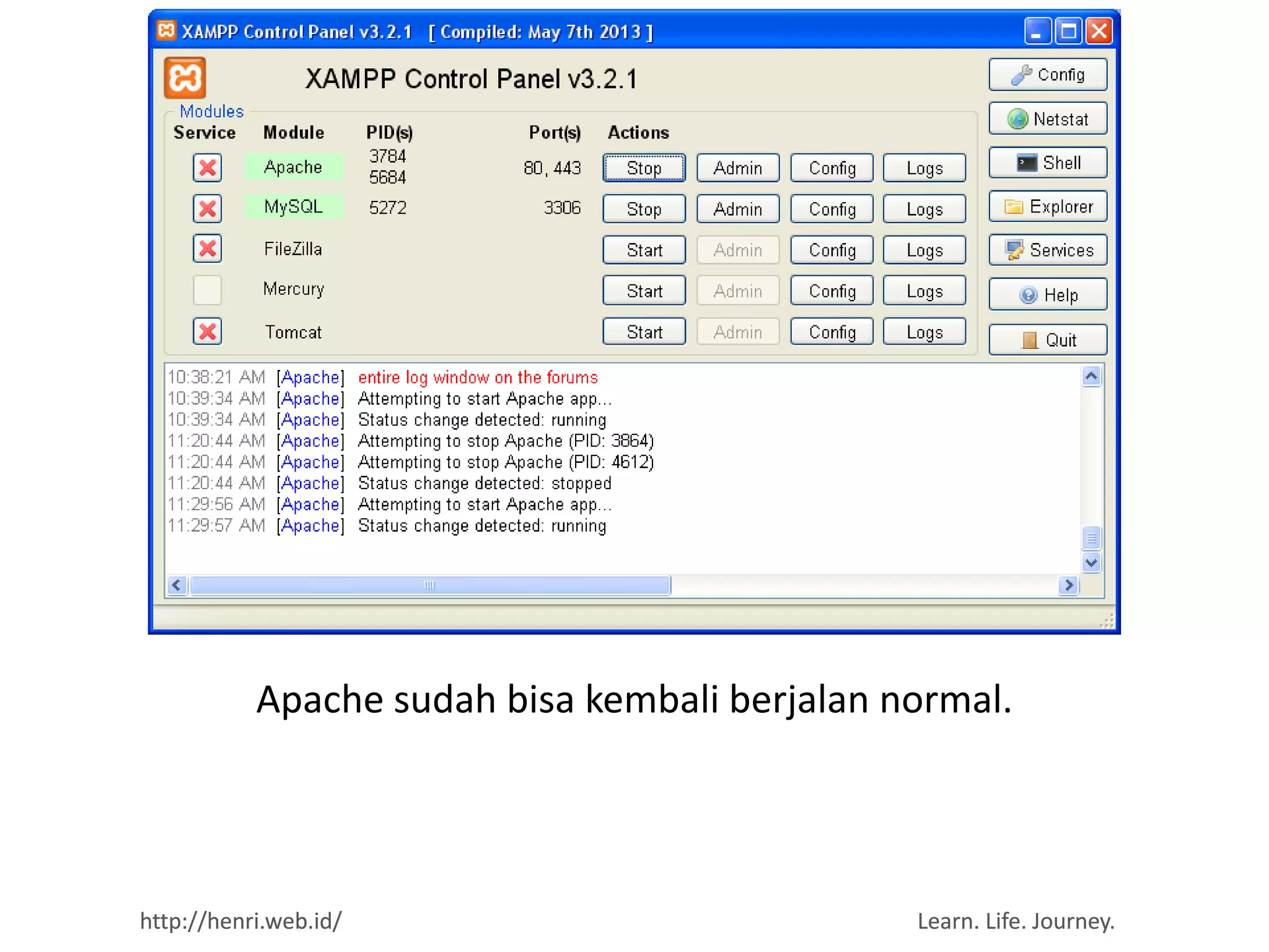 Cara memperbaiki service apache di xampp karena digunakan oleh vmware | PPT