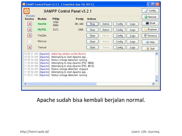 Cara memperbaiki service apache di xampp karena digunakan oleh vmware | PPT