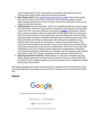 Cara memulai bisnis online | PDF