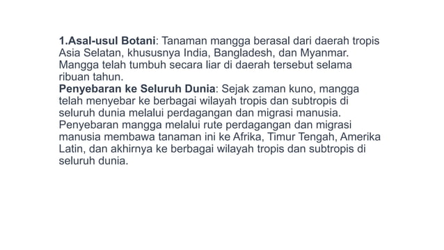 Cara Menanam Pohon dan asal usul pohon mangga dan jenis2 nya | PPT