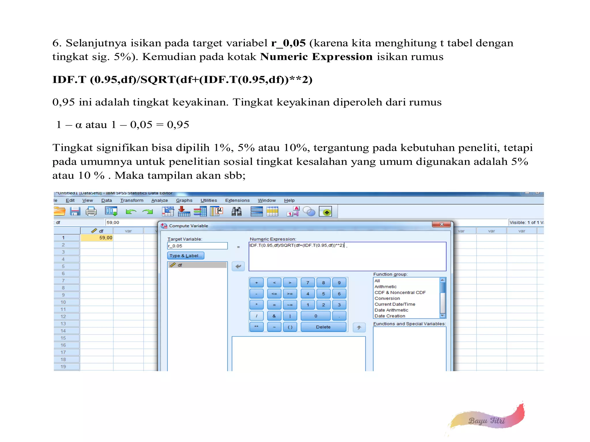 Cara mencari nilai r tabel dengan spss | PDF