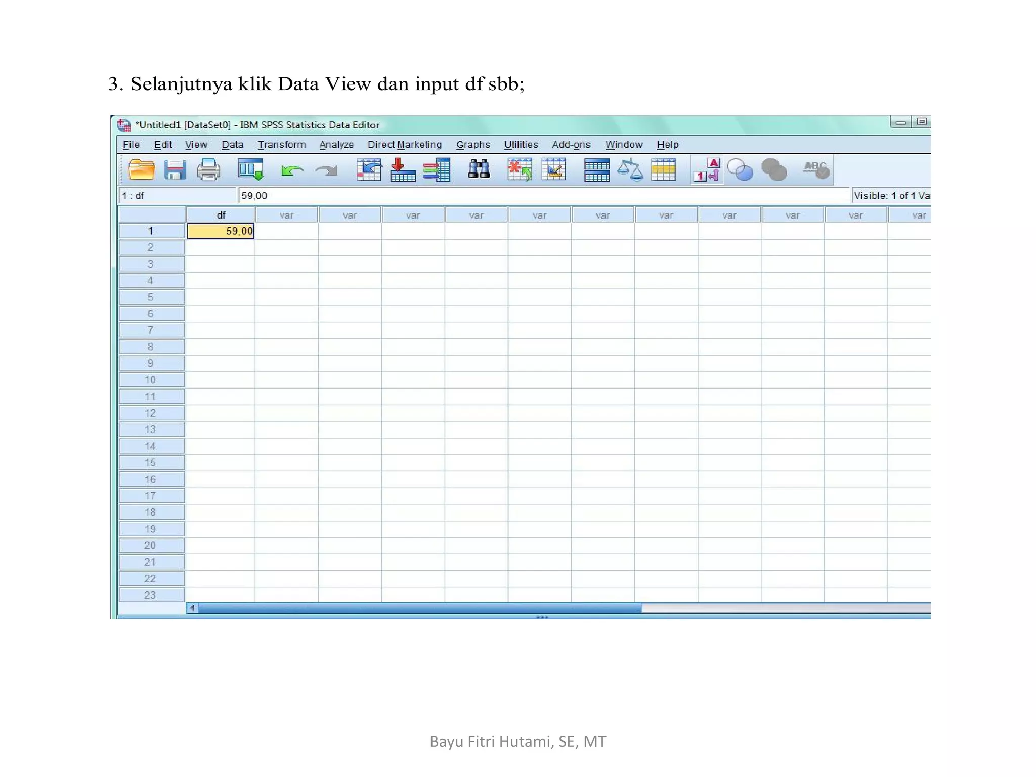 Cara mencari nilai t tabel dengan spss.21