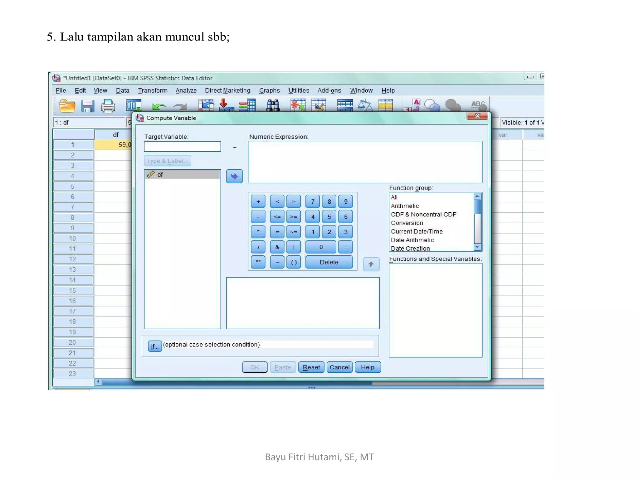 Cara mencari nilai t tabel dengan spss.21
