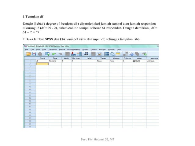 Cara mencari nilai t tabel dengan spss.21