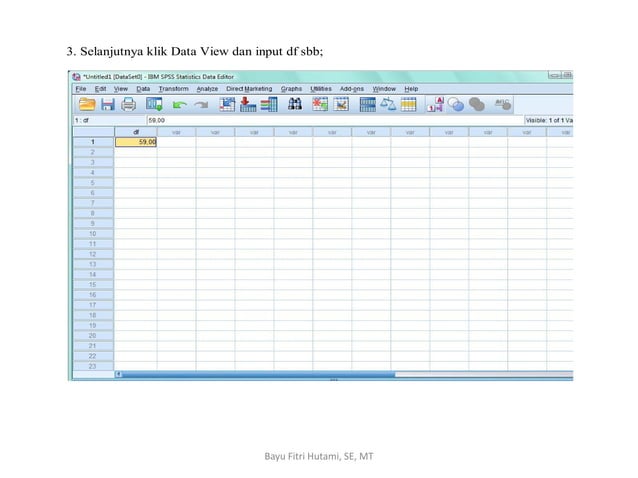 Cara mencari nilai t tabel dengan spss.21