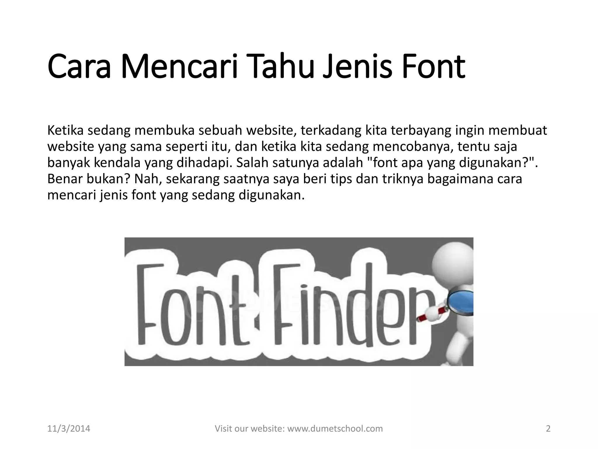 Cara mencari tahu jenis font | PDF