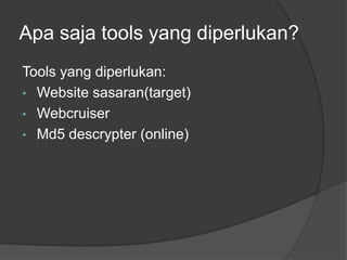 Cara mendeface sebuah website | PPTX