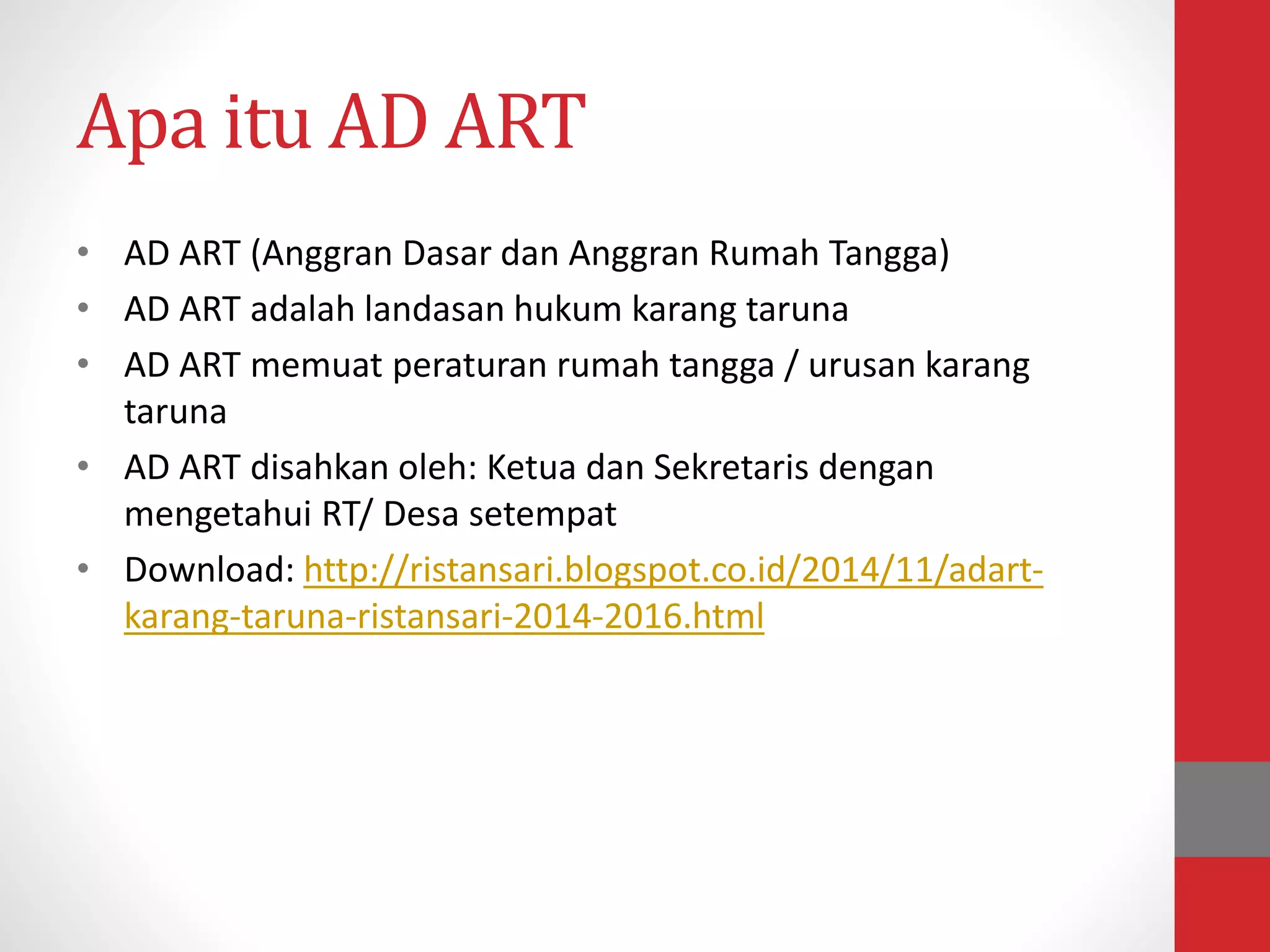 Cara Mendirikan Karang Taruna | PPTX