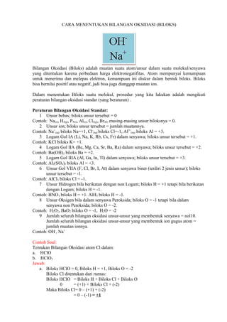 Cara menentukan bilangan oksidasi | DOC