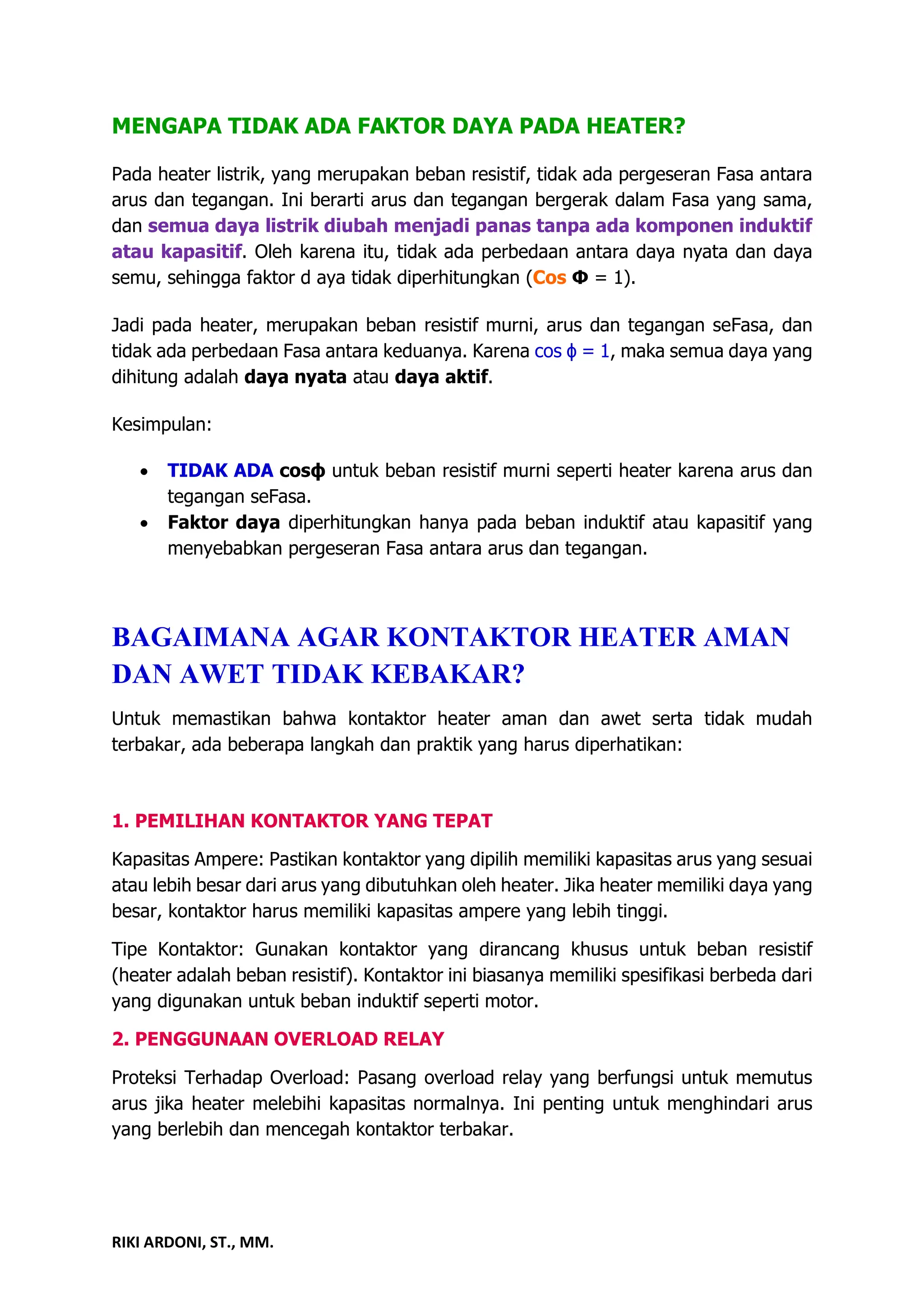 CARA MENENTUKAN UKURAN AMPERE CONTACTOR YANG COCOK UNTUK MOTOR LISTRIK ...