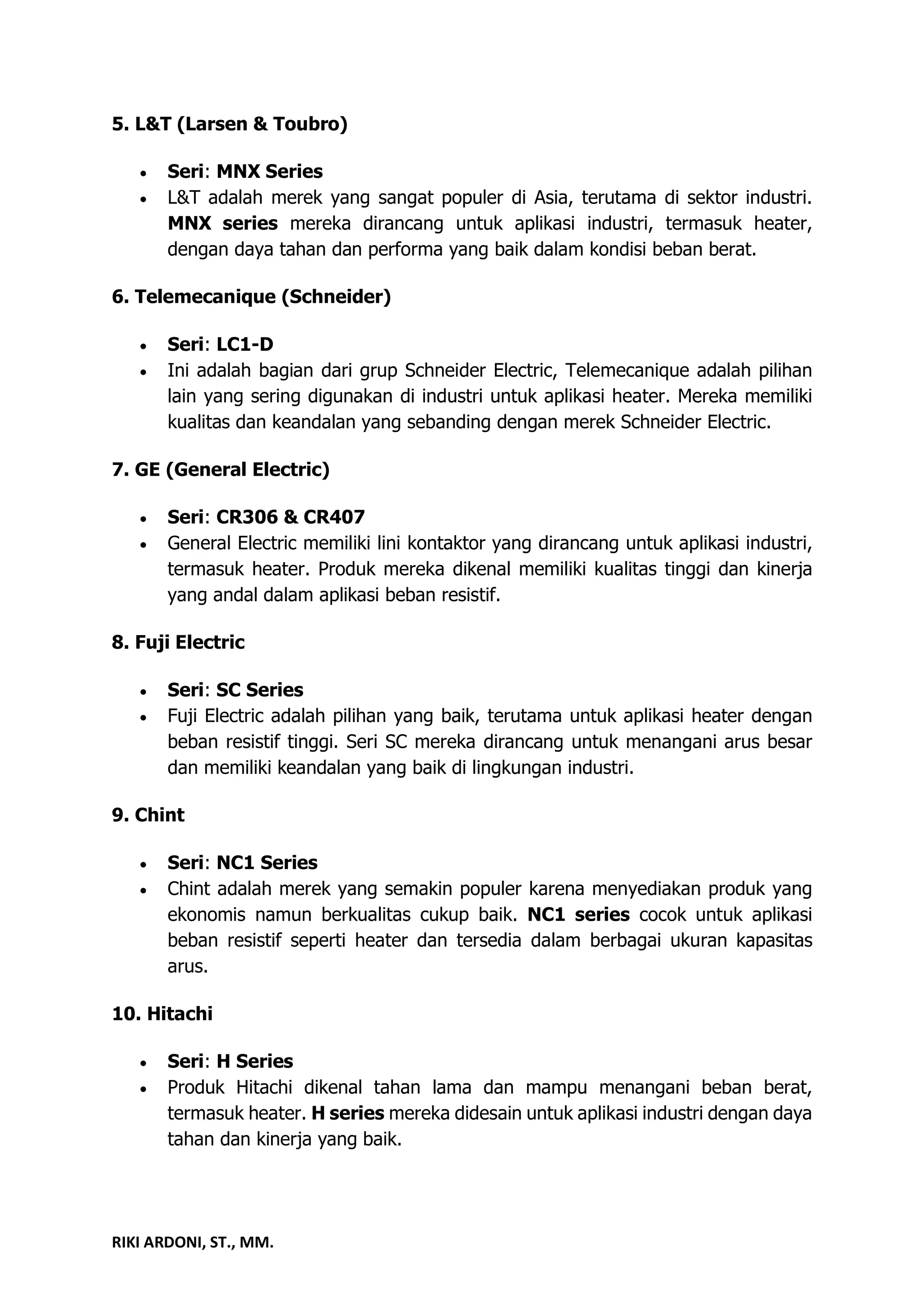 CARA MENENTUKAN UKURAN AMPERE CONTACTOR YANG COCOK UNTUK MOTOR LISTRIK ...