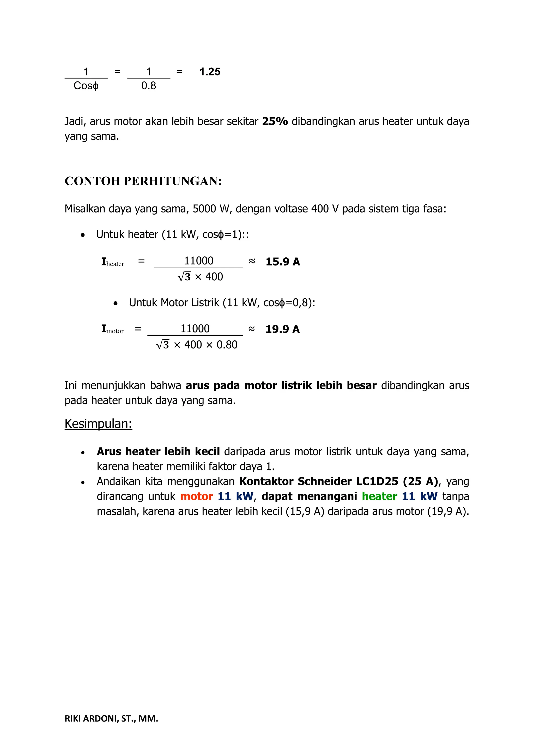 CARA MENENTUKAN UKURAN AMPERE CONTACTOR YANG COCOK UNTUK MOTOR LISTRIK ...
