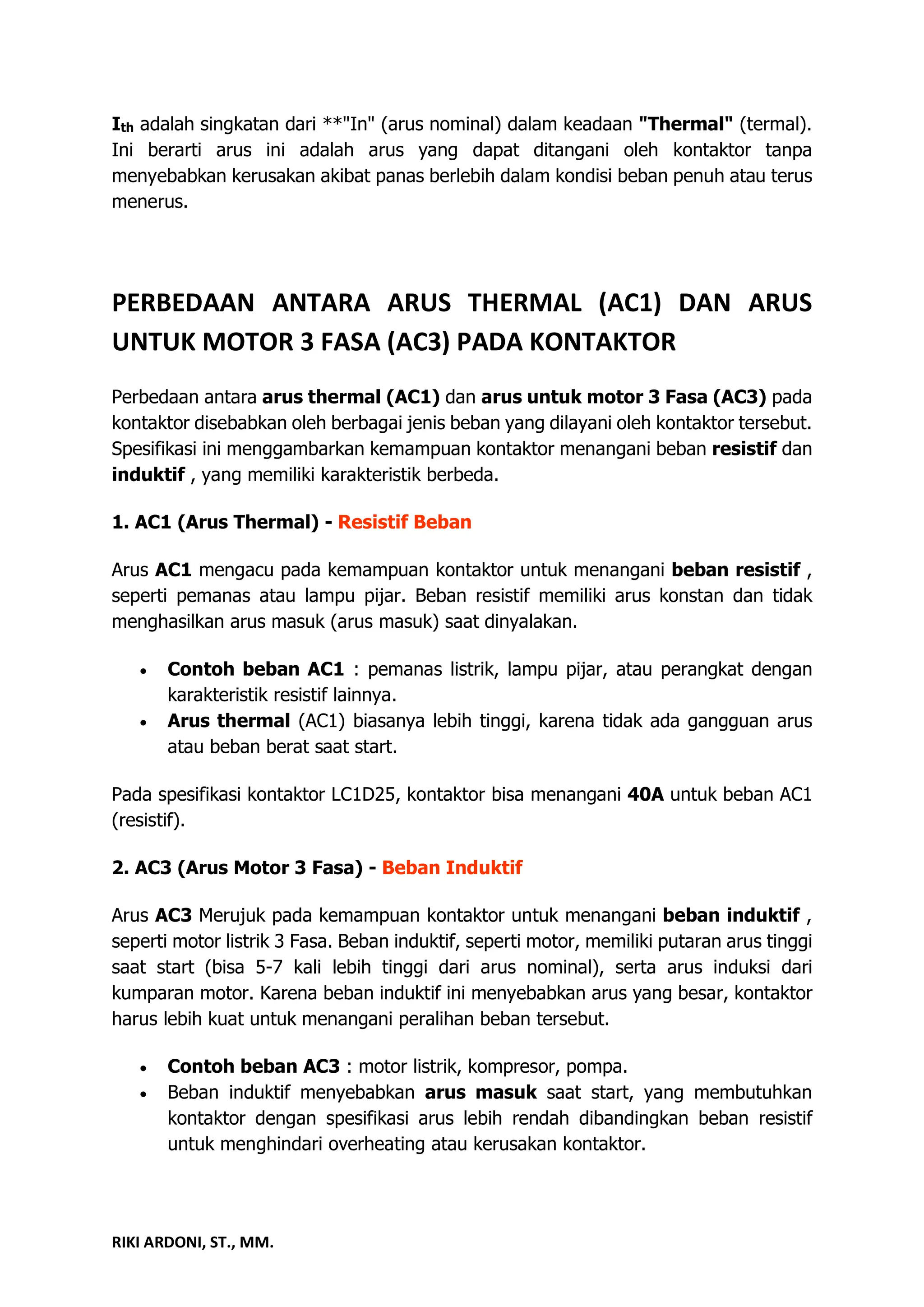 CARA MENENTUKAN UKURAN AMPERE CONTACTOR YANG COCOK UNTUK MOTOR LISTRIK ...