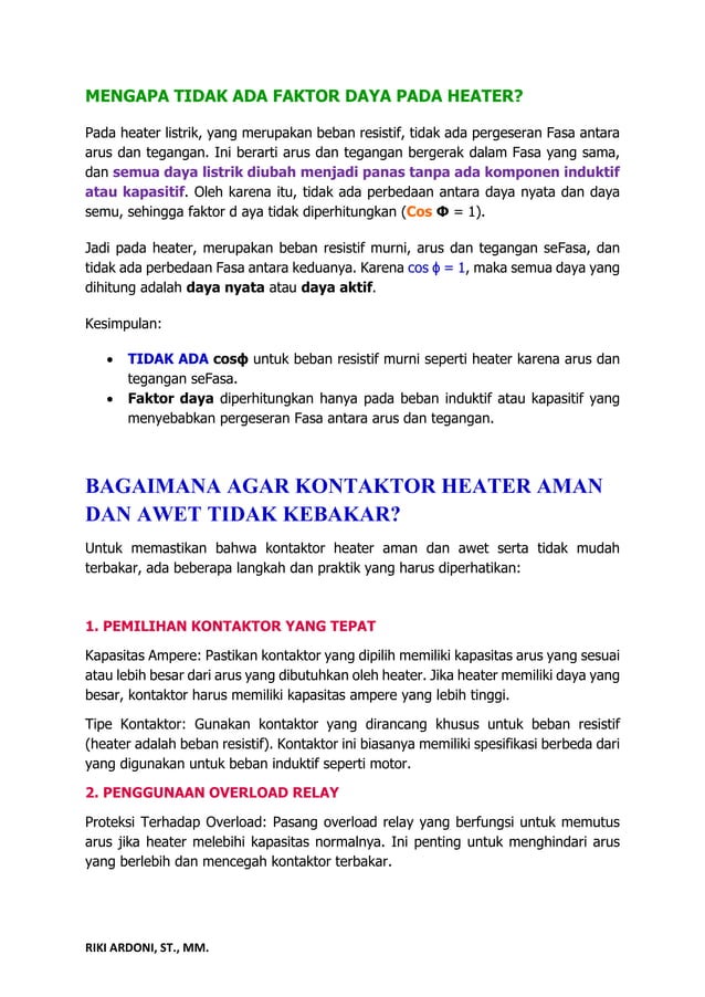 CARA MENENTUKAN UKURAN AMPERE CONTACTOR YANG COCOK UNTUK MOTOR LISTRIK ...