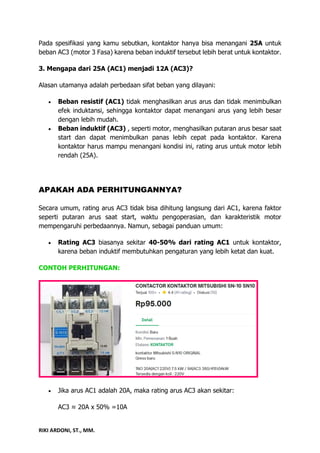 CARA MENENTUKAN UKURAN AMPERE CONTACTOR YANG COCOK UNTUK MOTOR LISTRIK DAN HEATER.pdf