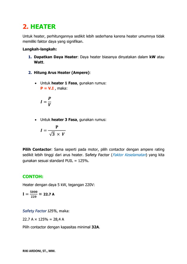CARA MENENTUKAN UKURAN AMPERE CONTACTOR YANG COCOK UNTUK MOTOR LISTRIK ...