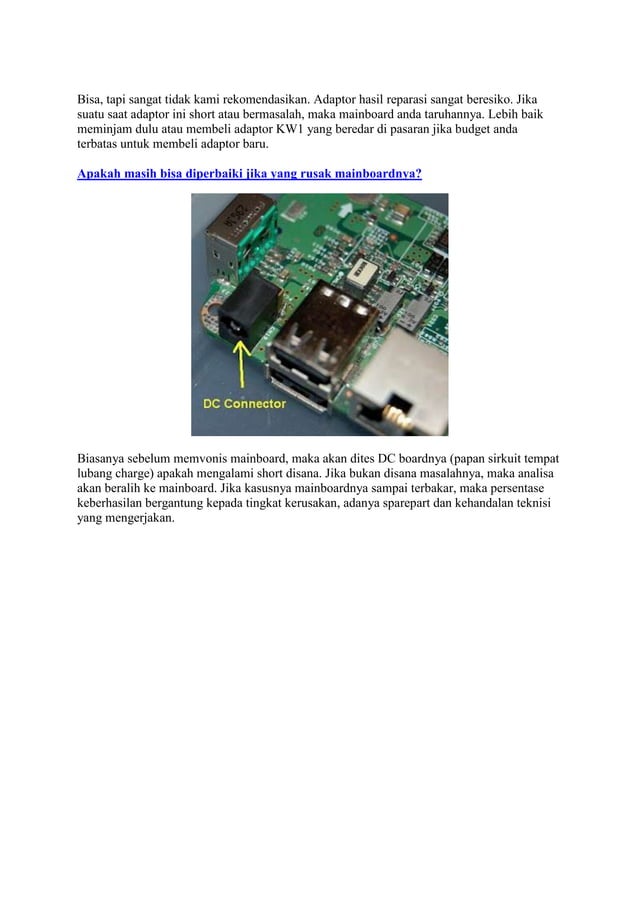 Cara menganalisa dan service laptop | DOCX