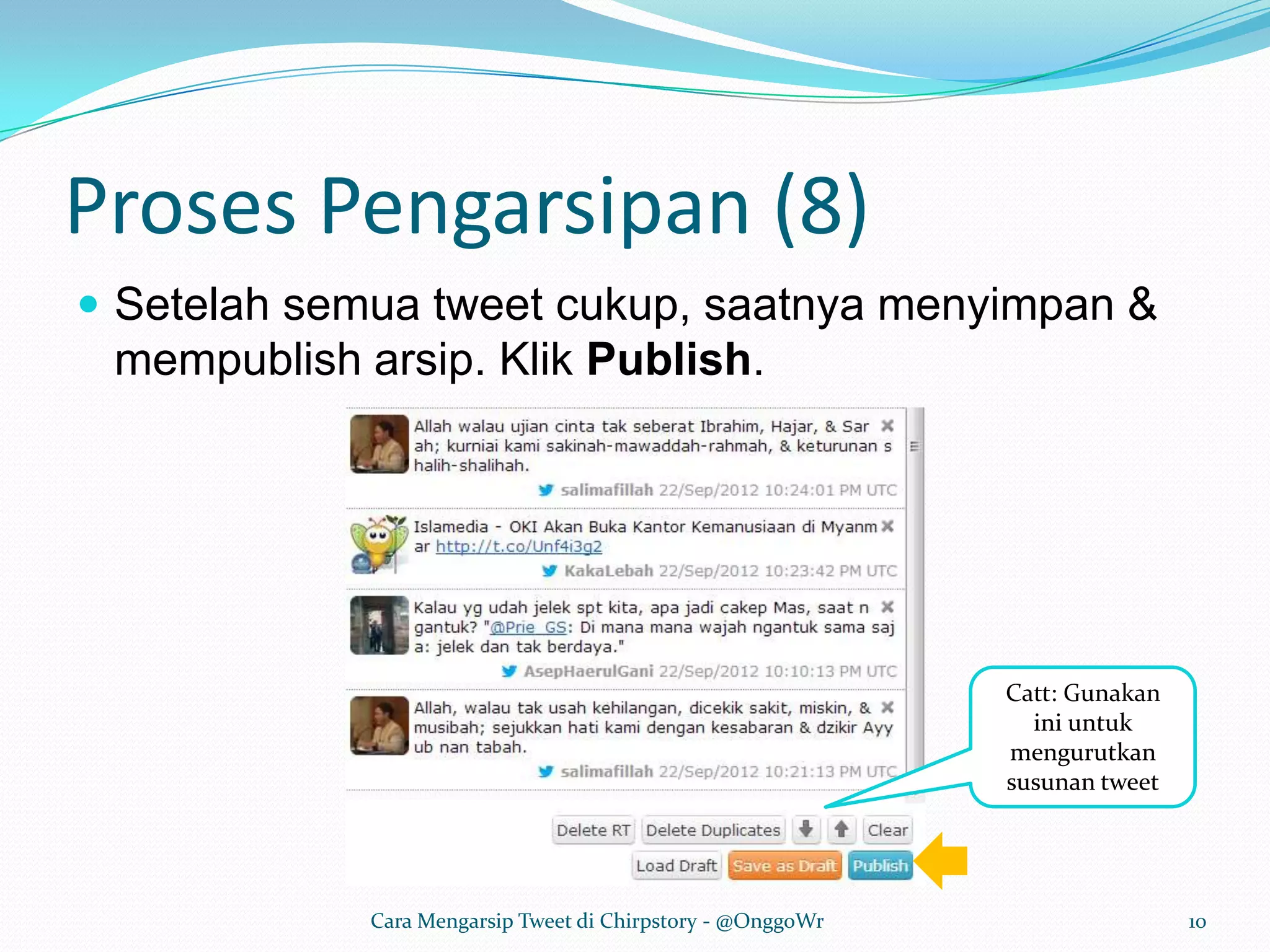 Mengarsipkan tweet menggunakan chirpstory | PPTX