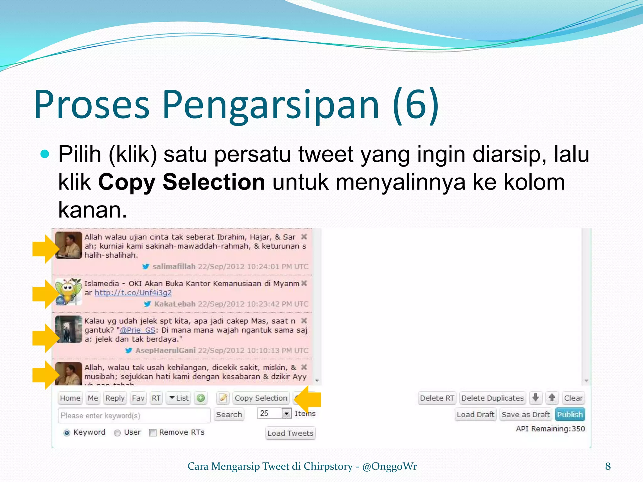 Mengarsipkan tweet menggunakan chirpstory | PPTX