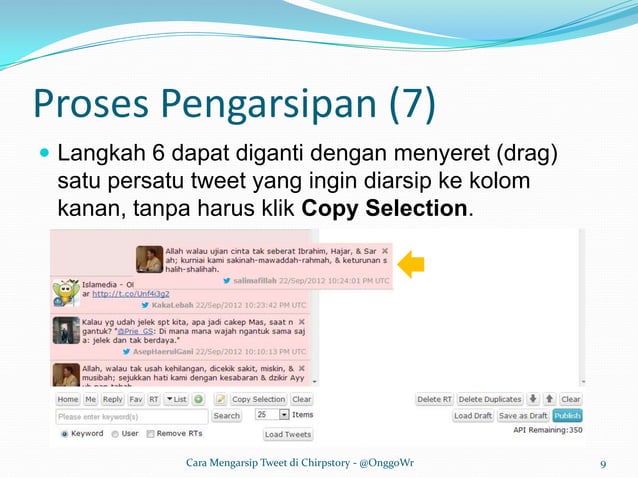 Mengarsipkan tweet menggunakan chirpstory | PPTX
