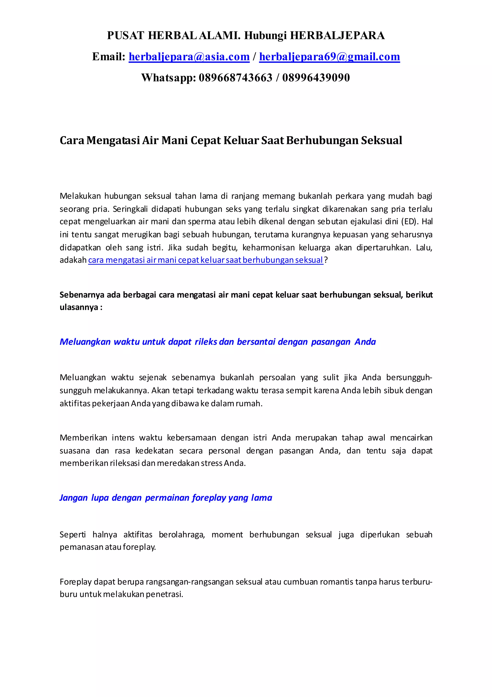 Cara mengatasi air_mani_cepat_keluar | DOCX