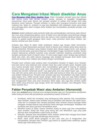 Cara mengatasi iritasi wasir disekitar anus | PDF