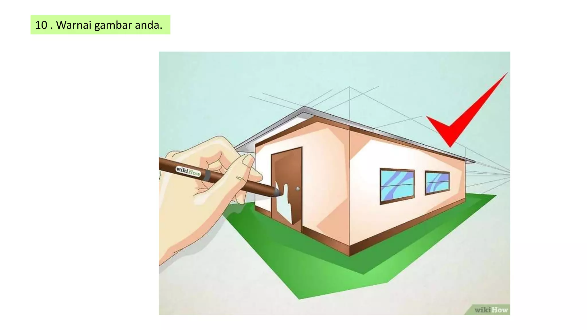 Cara menggambar rumah sederhana dengan teknik perspektif | PPTX