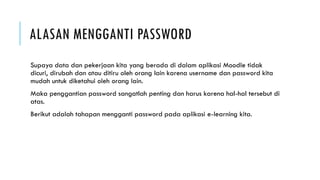Cara mengganti password moodle | PDF