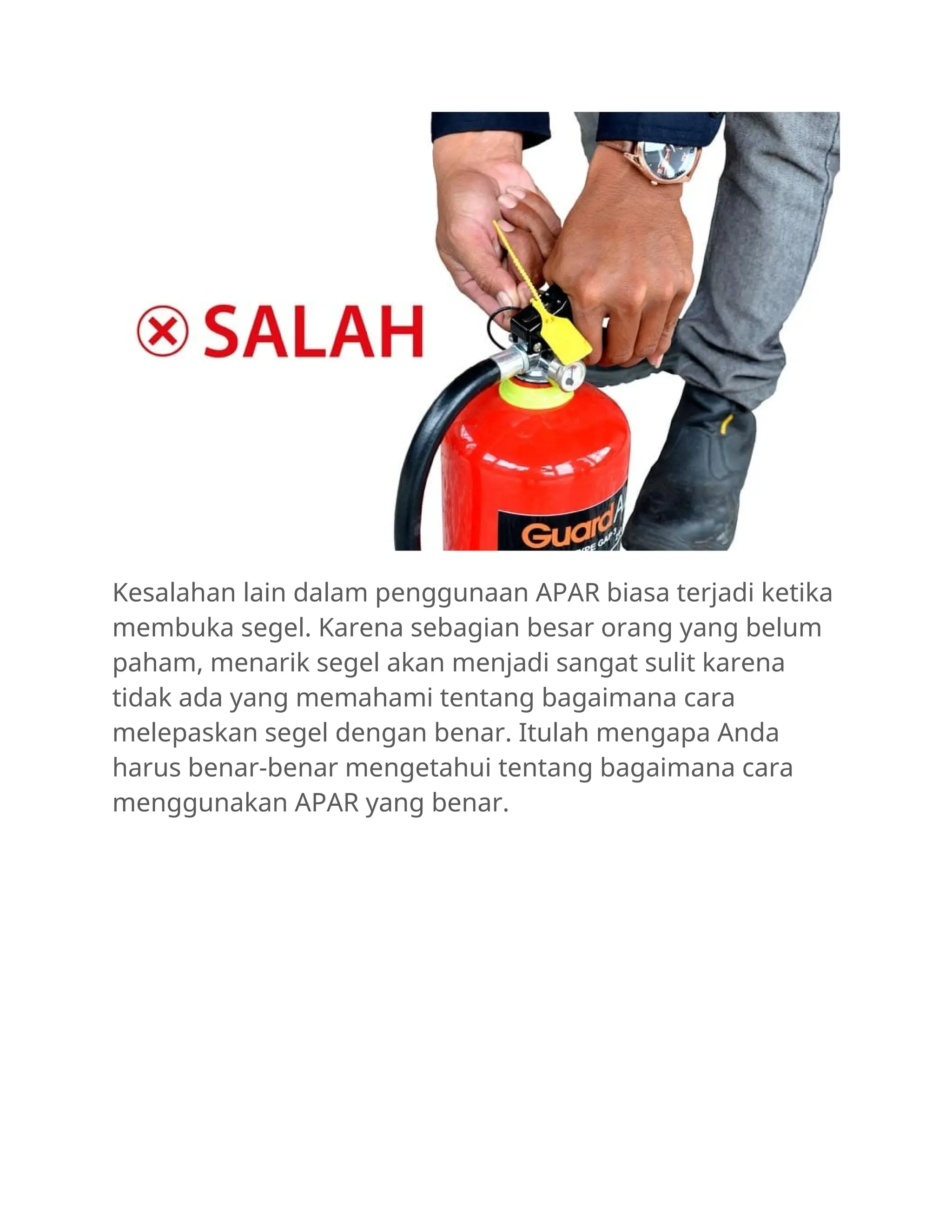 Cara menggunakan APAR dengan Tepat dan baik serta benar | DOCX