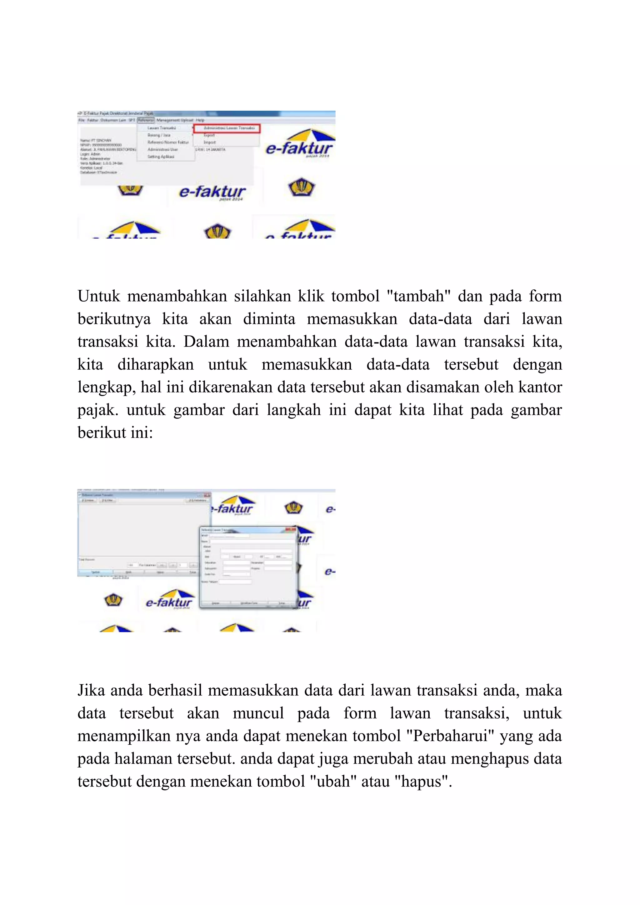 Cara menggunakan e faktur pajak | PDF