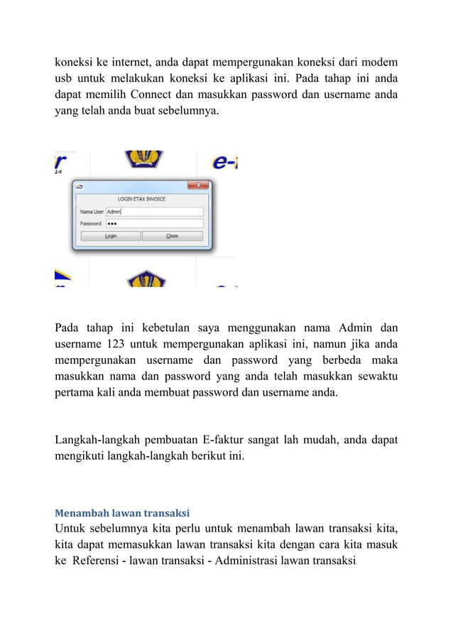 Cara menggunakan e faktur pajak | PDF