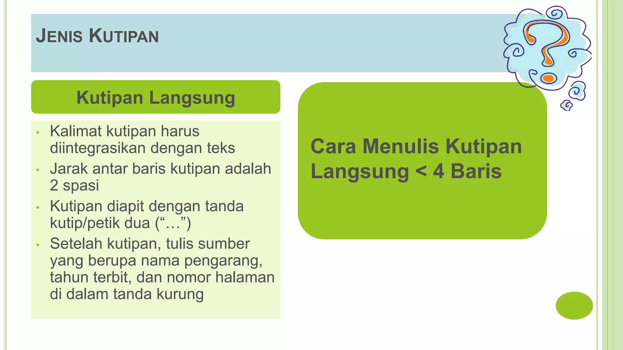 Cara menggunakan kutipan & sampe dapus | PPT