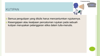 Cara menggunakan kutipan & sampe dapus | PPTX