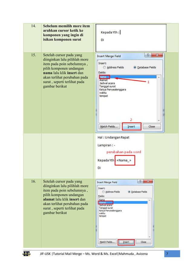 Tutorial Mail Merge Ms Word dan Ms Excel | PDF