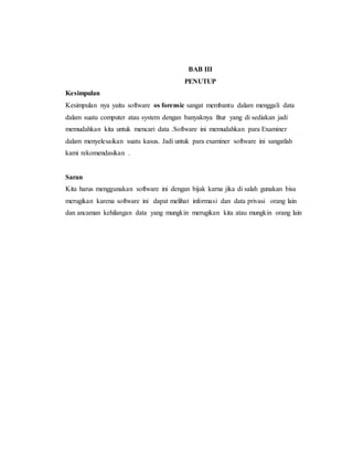 Cara menggunakan os forensic | DOCX