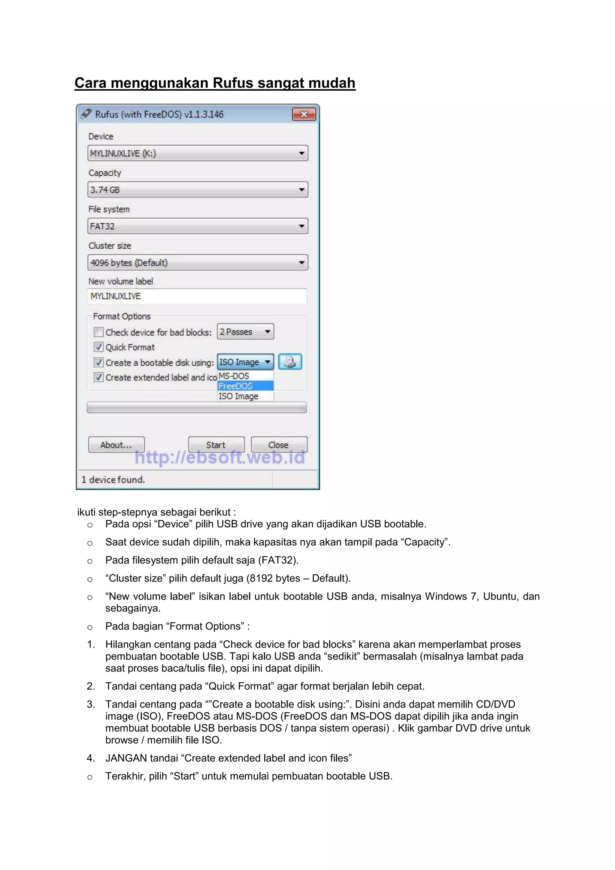 Cara menggunakan rufus sangat mudah | DOCX